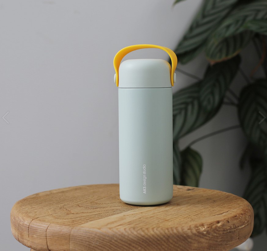 【AKS】莫蘭迪提手保溫瓶S(350ml)多色可選（藍／灰／綠／粉） | 熱銷推薦 | 康是美網購eShop