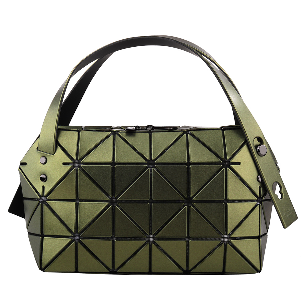 ISSEY MIYAKE BAOBAO 幾何方格皮質4x6手提波士頓包（晶綠）霧面S款_廠商直送 | 熱銷推薦 | 康是美網購eShop