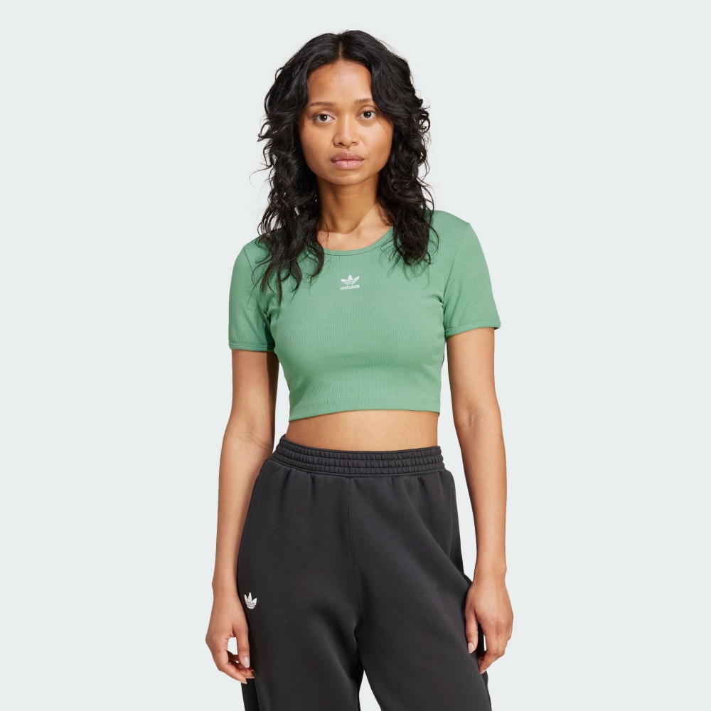 ESSENTIALS 短版短袖上衣 IY9665 | adidas台灣官方購物網站